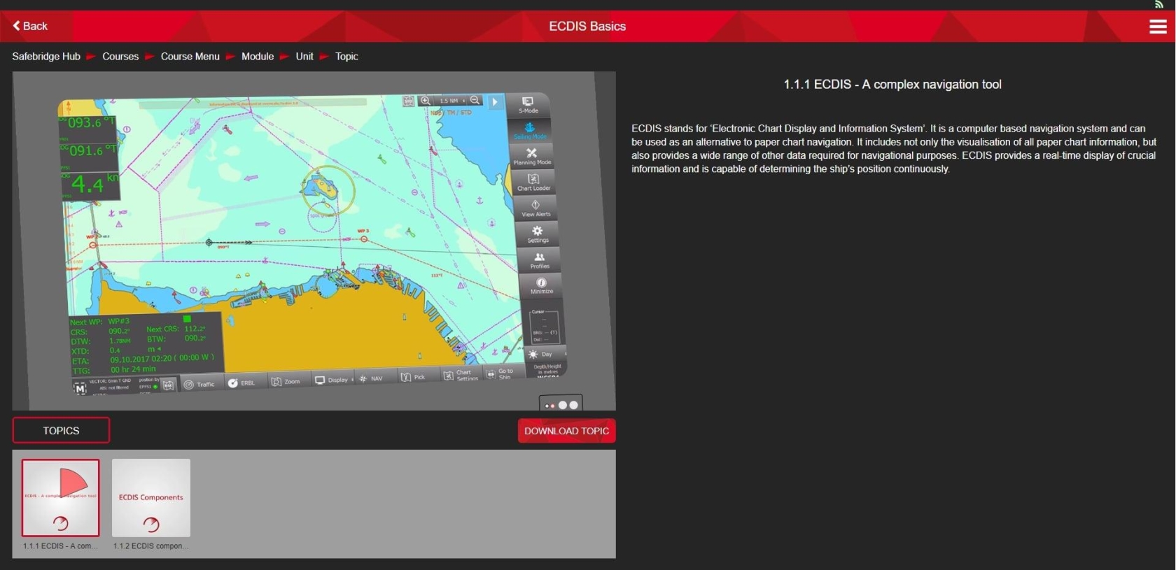 Safebridge Portal - Details of Course ECDIS Basics